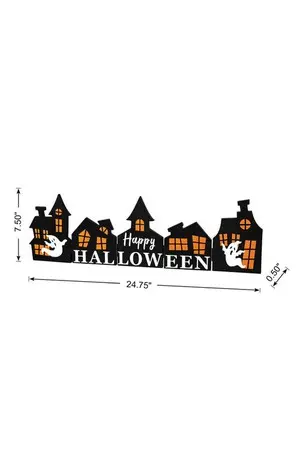 GLITZHOME Halloween Wooden Hinged Haunted House Table Decor - Black