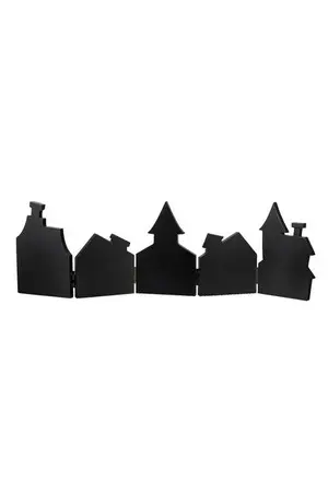 GLITZHOME Halloween Wooden Hinged Haunted House Table Decor - Pink