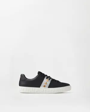 Versace Greca Embellished Sneakers - Black