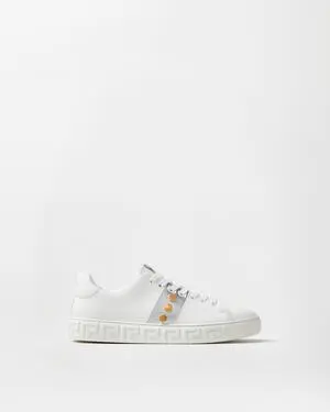 Versace Greca Embellished Sneakers - White