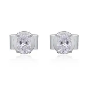 MYGEMMA 14k White Gold Lab-grown Diamond Stud Earrings - White_gold