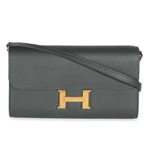 Hermès Hermès Constance To Go Wallet In Vert Mangrove Evercolor With Gold-Tone Hardware Green