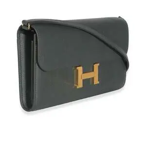 Hermès Constance To Go Wallet In Vert Mangrove Evercolor With Gold-tone Hardware - Green
