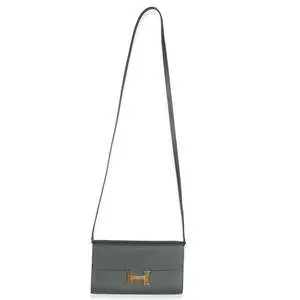 Hermès Constance To Go Wallet In Vert Mangrove Evercolor With Gold-tone Hardware - Green