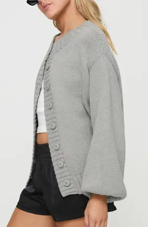 Princess Polly Edlern Blouson Cotton Blend Cardigan