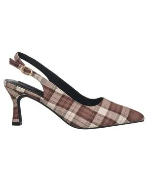French Connection Brenna Plaid Kitten Heel Slingback Pump