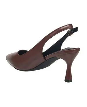 French Connection Brenna Kitten Heel Slingback Pumps - Chocolate