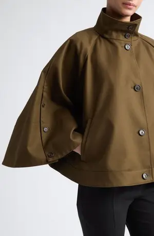 Max Mara Fulcro Water Repellent Cotton Gabardine Cape