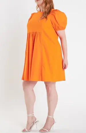 English Factory Mixed Media Babydoll Mini Dress