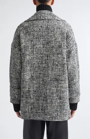 Eleventy Plaid Tweed Wool Blend Coat