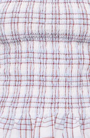 PETAL & PUP Callista Plaid Smocked Puff Sleeve Top