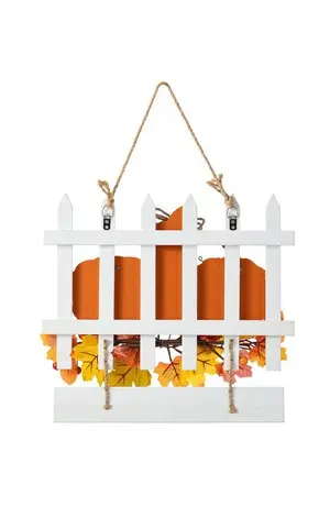 GLITZHOME Fall Wooden Patch With Floral Door Hanger