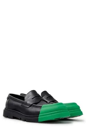 Camper Junction Cap Toe Penny Loafer - Black