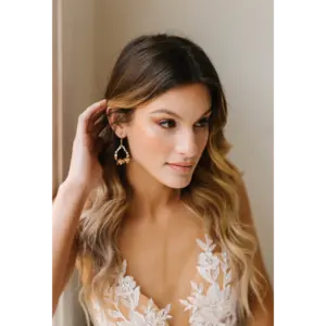Bridal Crystal Pearl Drop Earrings