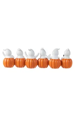 GLITZHOME Halloween Polyresin Spooky Ghost Pumpkin Table Decor