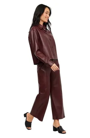 Karen Kane Faux Leather Wide Leg Pants