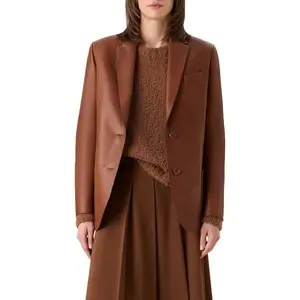 Akris Kora Leather Blazer