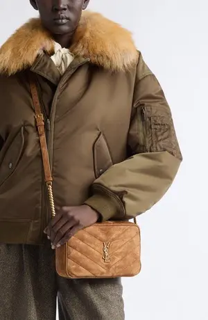 Saint Laurent Loulou Matelassé Suede Camera Bag