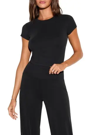 Spiritual Gangster Cropped Cotton Jersey T-shirt - Black