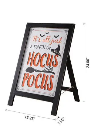 GLITZHOME Halloween Wooden Standing Easel Sign Decor Or Hanging Decor