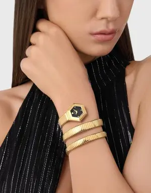 Philipp Plein Hexagon Sculptural Watch With Sandstone Dial