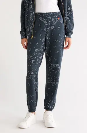 Aviator Nation Bandana Print Sweatpants - Charcoal