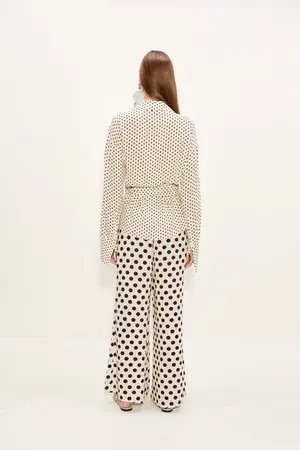 SIMONMILLER Anya Crepe Polka Dot Wrap Top