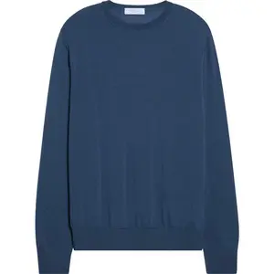 Boglioli Solid Wool Crewneck Sweater - Blue