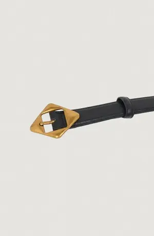 MODENAIRE Leather Belt With Geometric Buckle