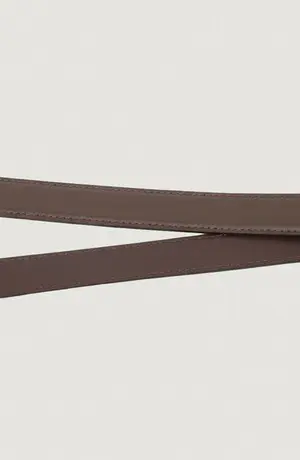 MODENAIRE Leather Belt With Geometric Buckle - Brown