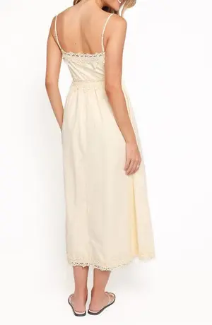 PETAL & PUP Kiana Midi Dress With Lace Accents