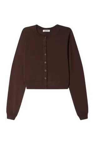 Sandro Sheer Knit Cropped Cardigan