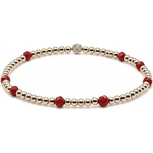 BOWOOD LANE Ruby Filled Beaded Bracelet - Gold