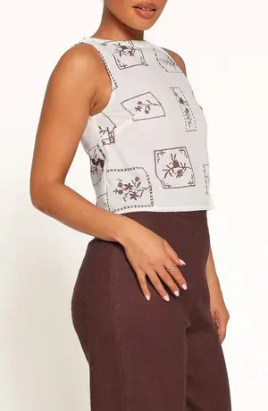 PETAL & PUP Leni Print Crop Sleeveless Top
