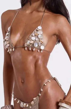 JADED LONDON Anatase Crochet Triangle Bikini Top