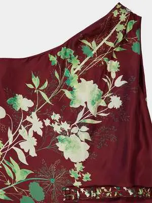 La DoubleJ Woodland Placée Silk Maxi Dress - Burgundy