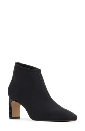 DONALD PLINER Birdee Croc Embossed Trim Bootie - Black