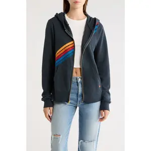 Aviator Nation Disco Zip Hoodie - Charcoal