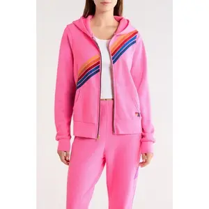 Aviator Nation Disco Zip Hoodie - Neon Pink