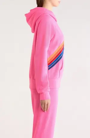 Aviator Nation Disco Zip Hoodie - Neon Pink