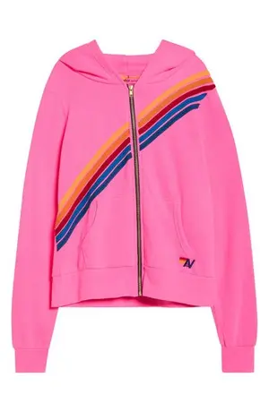 Aviator Nation Disco Zip Hoodie - Neon Pink