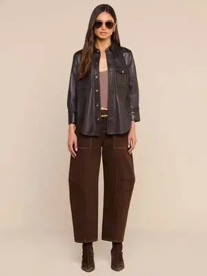 L'Agence Avina Leather Shirt
