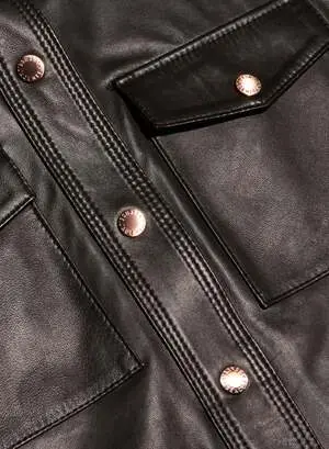 L'Agence Avina Leather Shirt