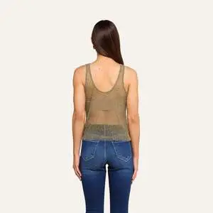 L'AGENCE Zia Sequin Knit Tank Top