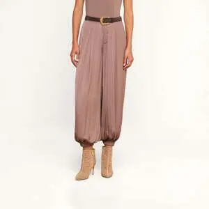 L'Agence Palmer Satin High-rise Draped Pants