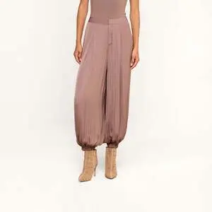 L'Agence Palmer Satin High-rise Draped Pants