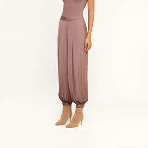 L'Agence Palmer Satin High-rise Draped Pants