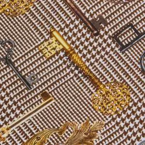 L'Agence Ressi Fitted T-shirt In Houndstooth Key Print - Brown Multi Houndstooth Key