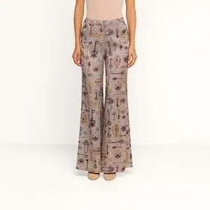 L'Agence Pilar Wide-leg Pants In Houndstooth Key Print