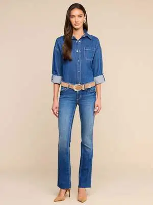 L'Agence Jorah Oversized Featherweight Denim Shirt
